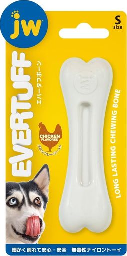 アクティブ 商品名:エバータフボーン S チキン ブランド名:JW Pet 生産国:中国 サイズ:高さ16.1cm x 幅8cm x 奥行1.8cm 重量/容積:49g 材質:ナイロン