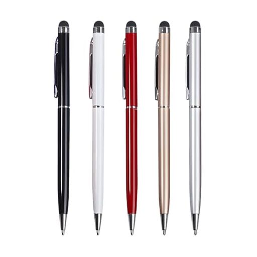 【仕様】タッチペン付きボールペン5本(全5色)。サイズ:135*7.6 MM。材質:金属製。 【2 IN 1設計】タッチペンは、パソコンの画面、携帯電話、タブレット、その他のタッチパネルデバイスと互換性があり、標準的なボールペンとしても使用...