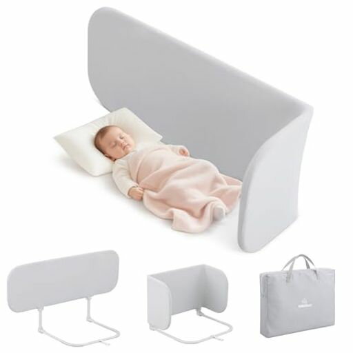 【成長に合わせて長く使える3WAYデザイン​】120cmx40cmの十分な広さと高さを備えたBabyAllyベッドガード。L字形、U字形、I字形の3通りの設置が可能で、赤ちゃんの成長段階や寝室のレイアウトに合わせて自由にカスタマイズできます...