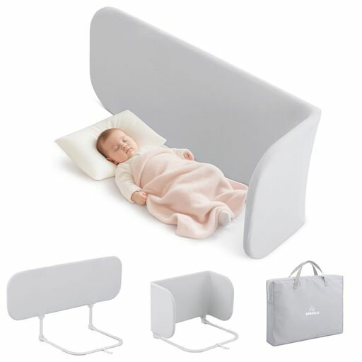 【成長に合わせて長く使える3WAYデザイン​】120cmx40cmの十分な広さと高さを備えたBabyAllyベッドガード。L字形、U字形、I字形の3通りの設置が可能で、赤ちゃんの成長段階や寝室のレイアウトに合わせて自由にカスタマイズできます...