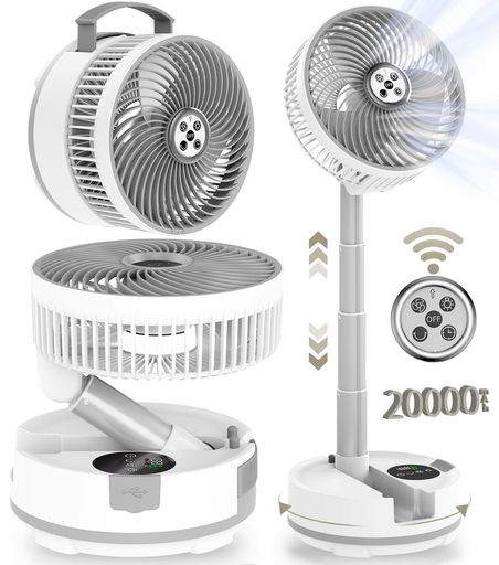 【超大容量20,000mAh充電池搭載】電源コードを気にすることなく、コンセントがない場所でも使用することができるコードレスリビング扇風機です。超大容量20,000mAhのリチウムイオンポリマー電池を内蔵しています。フル充電の場合、最小モー...