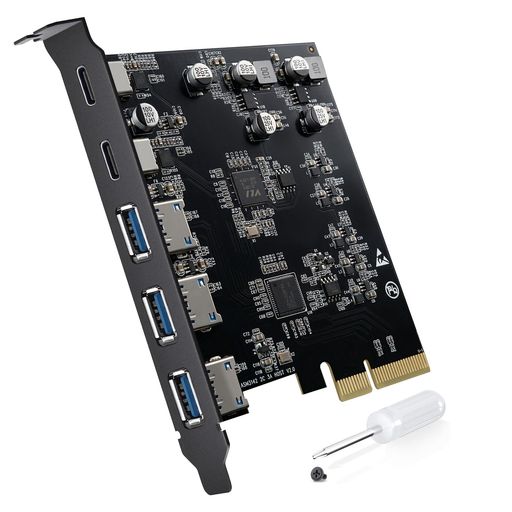 デスクトップPC向け 実用性の高い PCIe USB 3.2 Gen2拡張カード:本拡張カードを使用すれば、デスクトップPCにUSB Type-Cポート2つとUSB Type-Aポート3つを簡単に増設できます。USBポートの拡張を目的に設計...