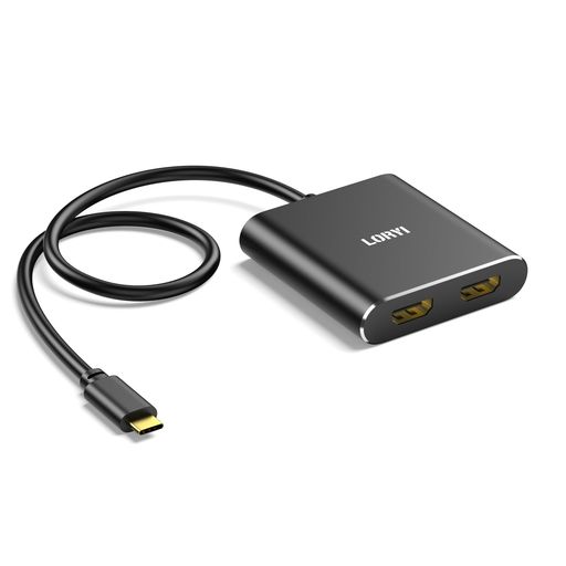 4K@60Hz高解像度:このHDMI 拡張 アダプターを使用することで、単一のディスプレイに最大4K@60Hzの解像度で接続できます。2台のディスプレイを接続した場合、最大4K@30Hzの解像度で表示可能です。色彩豊かな視覚体験をお楽しみい...