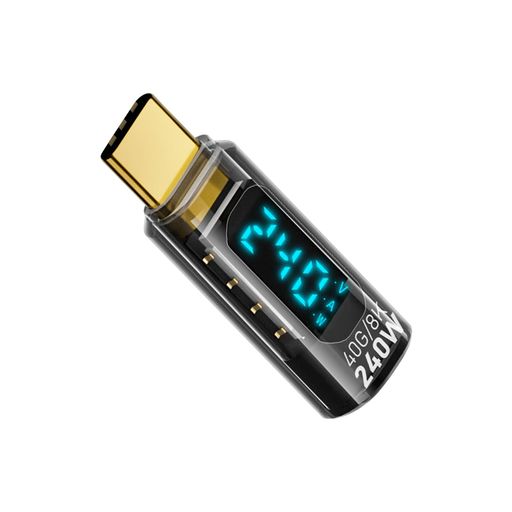 データ転送 高出力充電: このUSB Type-c 延長アダプタは最大240Wの高速充電をサポートし、デバイスのニーズに応じて電力出力パラメーターを自動的に調整します。LEDインジケーターが接続状態を一目で確認できます。 高速データとビデオ...