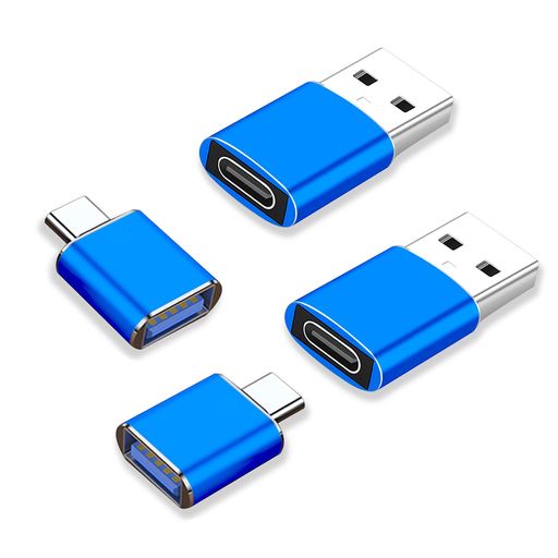【USB-C左右二重線矢印USB-A変換 4個セット】USB-Cオス to USB-Aメス2個、USB-Aオス to USB-Cメス2個入り。スマホ、タブレット、PC、USBメモリ、マウス、キーボードなどの接続に便利です。 【最大5Gbps...