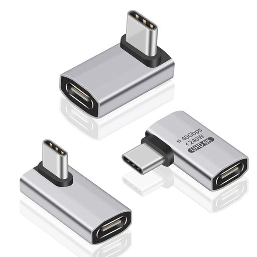 【USB-C L字 アダプタ】: 90度直角設計で、ケーブルの抜き差しが便利になります。また、ケーブルの折り曲げ及び断線を有効的に防止できます,優れた設計、安定性を向上させております。 【USB Type-C L字 アダプタ】:3 種類の ...
