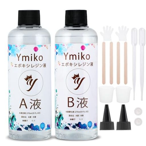 クラフト, アート, 小物, アクセサリー 「高品質&amp;大容量」エポキシ樹脂は主剤と硬化剤の2種類の液体を混ぜてレジン溶液を作り、液体の化学反応を利用して硬化させます。弊社のエポキシレジンはVOCなし&amp;無毒・無臭&amp;高品...