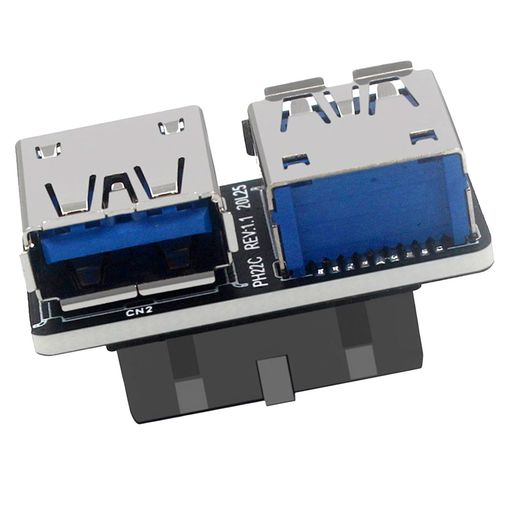 デュアルUSB 3.0拡張アダプター – 19/20 PINマザーボードヘッダーを2つの標準USB 3.0メスポートに変換します。 高速データサポート – USB 3.0 (5Gbps) に対応し、USB 2.0/1.1との下位互換性があり...