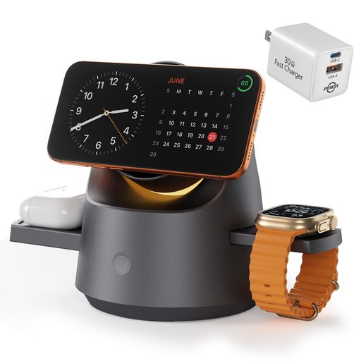 【3台同時急速充電】iPhone、AirPods、さらに別のQi対応デバイスをまとめて充電。置くだけで同時急速充電が可能なので、朝の時間もストレスフリー。 【Qi認証取得で安心の安全性】Qi認証を取得。過電流・過電圧・異物検知などの保護機能...