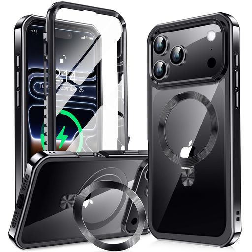 【3in1!スタンド・リング機能・Magsafe対応】このiPhone 17 Pro ケーススタンドは、三合一デザインを採用しており、最大の便利さを提供します。スタンドは0°-120°で自由に調整可能です。動画視聴時に非常に便利で、縦置きで...