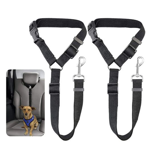 ペット用シートベルトです。愛犬と一緒に運転するときは、ペットを助手席、後部座席に乗せて運転妨害を防ぎ、安心して運転に集中できます。 長さ:45 ~ 76 cm 長さが調節できます。 多機能です。 車のシートベルトとしても、牽引ロープとしても...