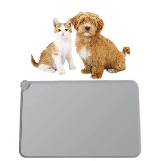 猫砂マット 【商品仕様】サイズ:30cm*48cm、材質:シリコーン。 【防水デザイン】テーブルマットは完全防水のデザインで、縁が盛り上がっているため、水や食べ物のこぼれを防止し、床を汚す心配がありません。 【滑り止めのデザイン】背面は床に...