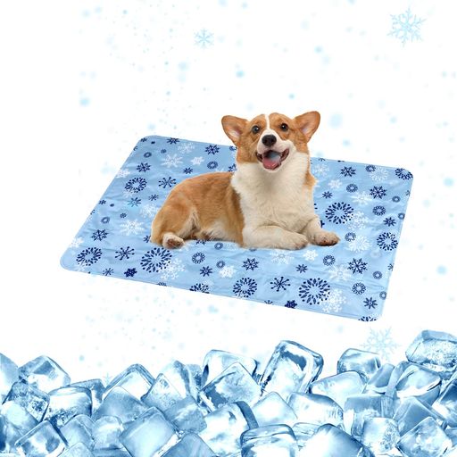 ひんやり 雪の結晶️【商品仕様】本体サイズ:50*40CM、重量:約1.08kg、耐荷重:20kg、素材:PVC+高分子アイスジェル 、適用対象:小型猫、犬、その他のペットと人間。 雪の結晶️【接触冷感生地素材を採用する夏暑さ対策品】触れた...