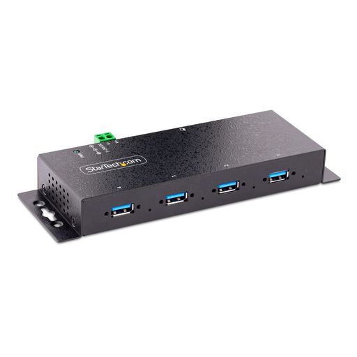 4ポート産業用USBハブ:USB 3.2 Gen 1対応 拡張ハブ。過酷な環境での耐久性を考慮したメタル製筐体。USB 3.0 Type-A ダウンストリームポート(DFP)を4ポート搭載。5Gbps共有。1.8m A-Bホストケーブル付属...