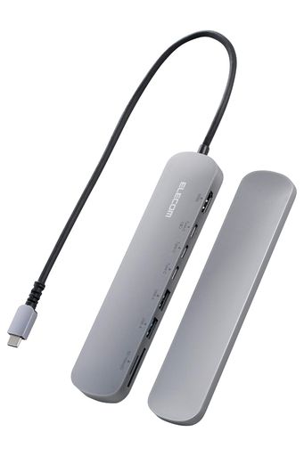 USB 10Gbps(USB3.2(Gen2))に対応したUSB Type-C(TM)ポートを搭載したドッキングステーションです。全てのポートを本体1面に搭載し、両面テープでデスクに固定できるスタンド付きのため、ピタッと固定し、すっきり使用...