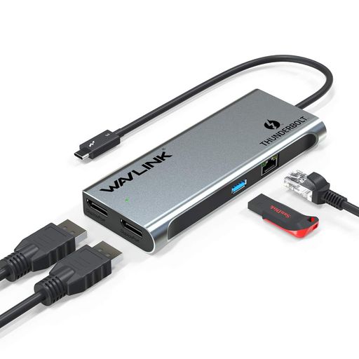【5-in-1多機能拡張】:ドッキングステーション1個で、ノートパソコンやタブレットに周辺機器を接続することができて、あらゆる拡張性を実現します。5つのポート(1つのTHB3 USB-Cポート、1つのUSB3.0 Aポート、2つのディスプレ...