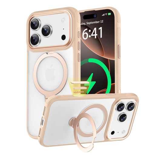 【斬新アップグレード&amp;カメラコントロールカバー&amp;対応機種】:iphone 17pro ケース 用 マグセーフ対応。 360度回転スタンド・カメラレンズ保護・スクリーン保護・カメラコントロールボタンカバー・折りたたみ手持ちリン...