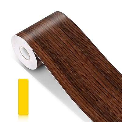 マスキングテープ 木目 茶色 厚手 長さ10m 幅10cm 強い粘着力 壁紙シール 巾木テープ 木目調テープ 木口テープ 木目調シール 貼って剥がせる 壁 キッチン 台所 窓枠用 シート 防水(道具付き)色クルミ 木目モデル商品説明【商品概...