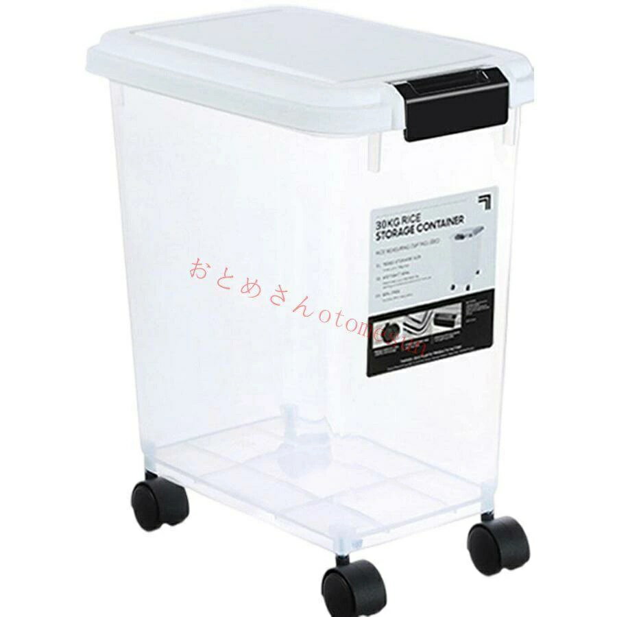 1.素材：プラスチック2.サイズ：15kg：36 * 24 * 42cm、30kg：46 * 29 * 52cm3.健康的で環境に優しい食品級PPを採用し、安全無毒無臭で、食べ物に直接触れることができます。4.蓋が透明のデザインで、箱を開け...