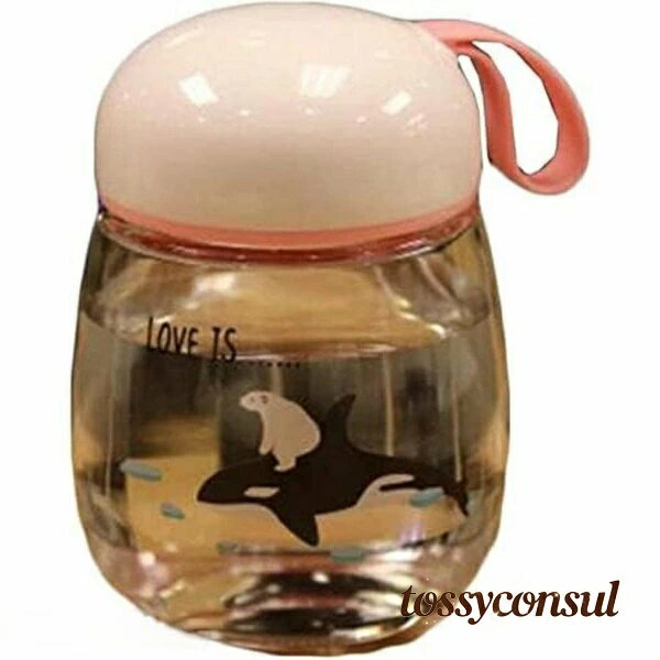 水筒 ウォーターボトル ミニ水筒 クリアボトル グラス マイボトル かわいい 動物プリント 直飲み 子供 キッズ アウトドア クリアボトル漏れ防止のキャップ付きで高い密封性設計。鞄に入れても安心して持ち運べ、透明度が高く目盛り付きなので残り...