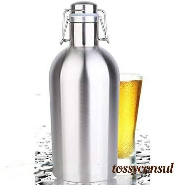 水筒 2リットル ビールボトル 真空断熱 魔法瓶 ウォーターボトル マグボトル 2000ml ステンレス鋼製 水分補給 保温 保冷 頑丈ステンレスボディで、口当たりの良い注ぎ口を採用。締めやすく密封性も優れており、安心してご利用いただけます...
