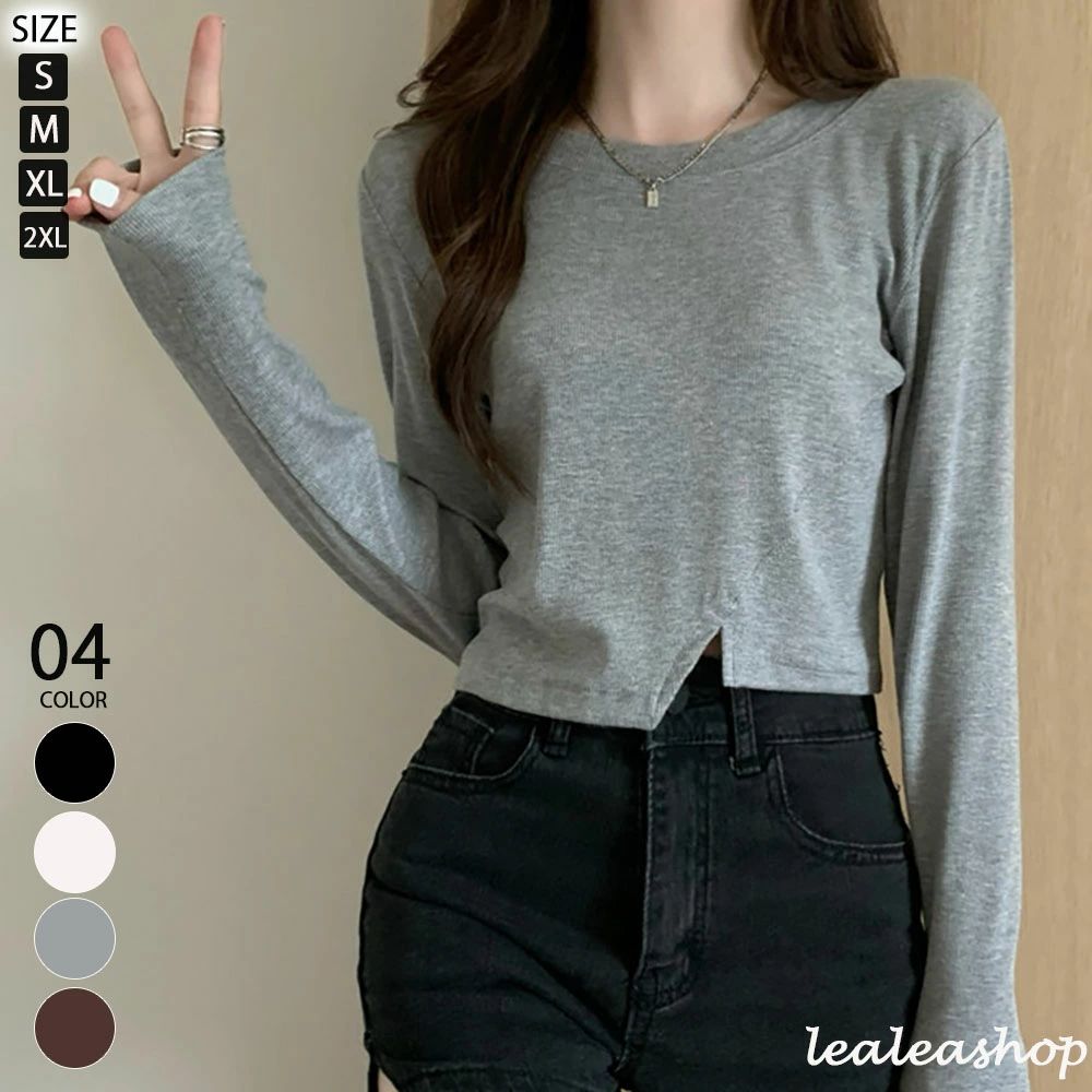 トップス レディース 春 夏 春夏 黒 白 カットソー チュニック 長袖 クロップドトップス ショートトップス アシンメトリー 無地 きれいめ アシメ シャツ ブラック ホワイト グレー 大人 トップス レディース 秋 冬 秋冬 黒 白 カ...