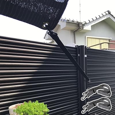 オーニング用ゆれ止めフック吸収 2個入り すだれ 屋外 シェード 日除け ひよけ 日差し 省エネ UVカット サンシェード スクリーン ベランダ テラス バルコニー ハンガー 巻き上げ 取り付け金具 フック 金具ブランド色グレーモデルsz商...