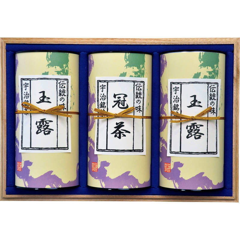 ■毎日のひとときを、ほっとひと息つく時間に。 ■贈り物や御礼品などにもお喜び頂けます。 ※シンプルな化粧箱のため、仏事返礼品としてもお使いいただけます。 【パッケージサイズ】 275×92×190mm 【内容】 玉露：100g×2、冠茶：1...