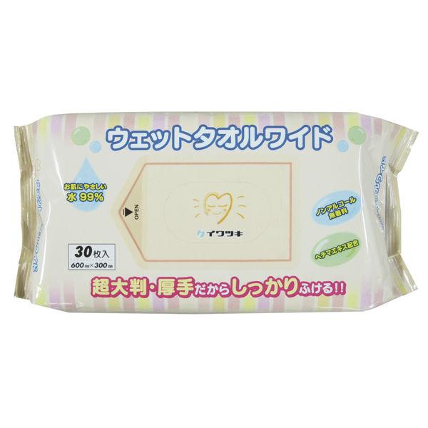 ●サイズ（1枚当たり）／60×30cm●材質／レーヨン、ポリエステル、精製水、プロピレングリコール、ブチルカルバミン酸ヨウ化プロピニル、ベンザルコニウムクロリド、ヘチマエキス●生産国／日本 ・超大判で厚手の使い捨てウェットタオル。・温めても...