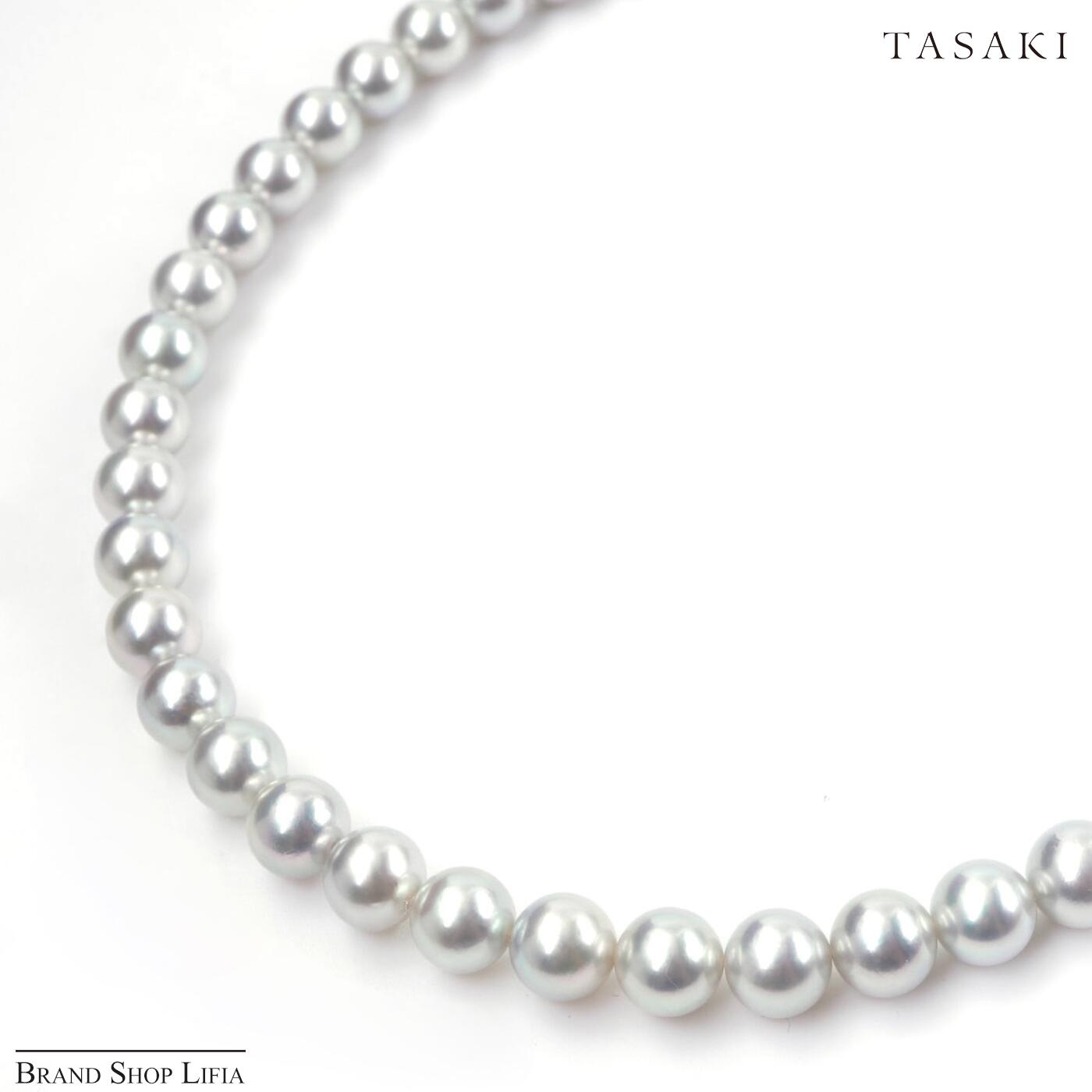 商品名 タサキ TASAKI ネックレス あこや真珠 7.2～7.5mm シルバー留め具 SV グレー系 ランク SA 状態 仕上げ済みの美品真円に近いあこや真珠が美しい目立たない程度のエクボやシワはあるがテリの綺麗な珠 サイズ 主石：7....
