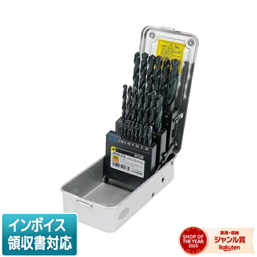 ●ハイス鋼　高速度鋼　HSS●耐摩耗性、高温、硬さに優れる●鉄鋼、軽合金、ステンレス鋼等に●スチールケース付●丸シャンク●回転用●セット内容(21サイズ・各1本)・3.0, 3.5, 4.0, 4.5, 5.0, 5.5, 6.0, 6.5...