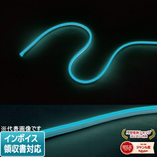 ネオン管に代わる安全ネオン●ネオン管のようにラインがくっきりと見える●小さく曲げられる（半径30mm）●不要部分を切断できる（62mmピッチ・切断後再接続不可）●室内用●材質：シリコン●断面サイズ：7×14mm●長さ：4m●カラー：アクアブ...