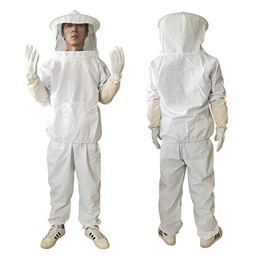実用的ホワイト/Free Size/-・Color:ホワイト・セット内容：防護上下服（フェイスネット付き）＋　手袋の3点セット・サイズ：フリーサイズ （165~180cmまで） 本社モデル：175　70・カラー：ホワイト　蜂の駆除用には白色...
