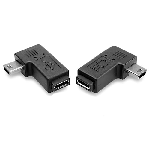 Mini USB - Micro USB。Micro USBメス - ミニUSBオス。/-/CY-U2-161-LE/U2-161-RI・Color:Micro USBメス - ミニUSBオス。・パッケージ個数:1・90度左右の角度付きミニ...