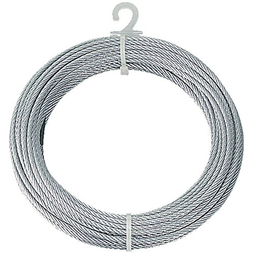 20mシルバー/Φ6mm/CWM6S20・Style:20mPatternName:単品Size:Φ6mm・パッケージ個数:1・ロープ径(mm):6・長さ(m):20・使用荷重(kg):300・質量(kg):2.60●亜鉛メッキ付ワイヤロー...