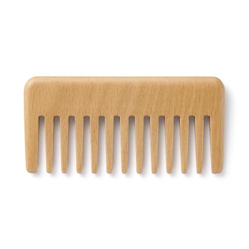beige or brown/全長約10．7cm/-・原産国・地域 : 中国・仕様・混率 : 材質：天然木（ブナ材）・重量（梱包材含む） : 約30g木製で髪をやさしく梳かせるヘアコーム。スリムな形状で持ち運びにも便利です。
