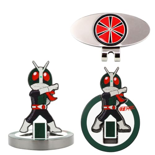 仮面ライダーグリーン/FF/-・マーカーサイズ(約)：Φ30mm、立ち上げ時高さ：約36mm・クリップサイズ(約)：W45mm×H20m大人気！仮面ライダーがゴルフグッズになって登場。 立ち上がるフリップアップマーカーは、遠くからでも確認し...