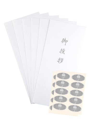 薄墨/-/-・【素材・品質・付属品】白無地の奉書紙（和紙）封筒に薄墨で「御挨拶」の文字入り。封緘用の花シール付き。・【用途・シーン】香典返し・法要のお礼状を入れる弔事・仏事専用封筒。四十九日・忌明け・満中陰などのご挨拶状封筒としてご使用いた...