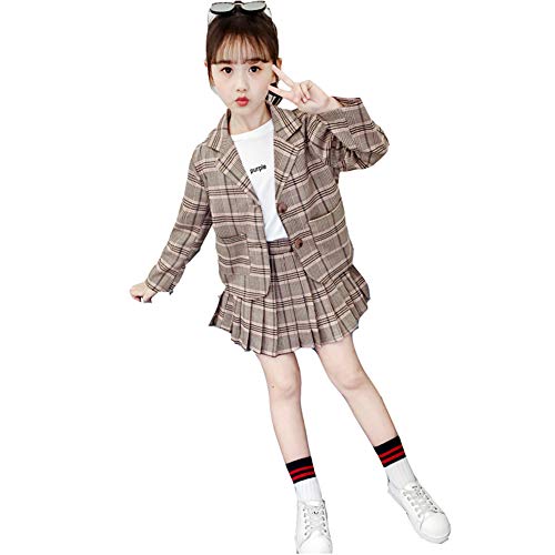 カジュアルカーキ/140/-・Size:140Color:カーキ・セット内容：ジャケット・スカート・デザインは上品で高級感溢れるすごくおしゃれフォーマル洋服です。・ウエストの部分にはゴムのアジャスターが入っており調整ができます。ノーマルなプ...