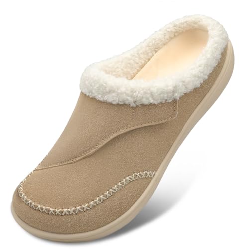 カジュアルベージュ/25.5 cm/JP-JW33_Apricot_39・Size:25.5 cmColor:ベージュ・暖かい室内用スリッパ：このレディーススリッパのアッパー部分は牛革ベルベット素材で、汚れや濡れに強い従来のスリッパの欠点を...