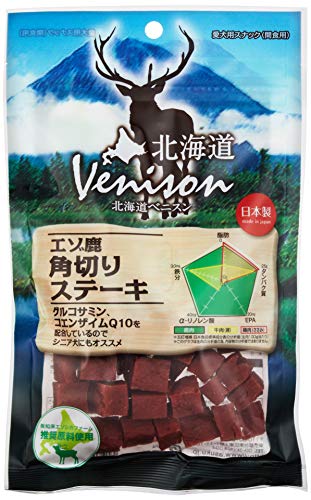 マルチ/1袋/-・Size:1袋・パッケージ個数:1・本体サイズ (幅×奥行×高さ) :14.5×2×24.5cm・内容量:130g・原産国:日本・原材料:エゾ鹿肉・加工澱粉・大豆たん白・小麦粉・グリセリン・ショ糖・食物繊維・食塩・コエンザ...