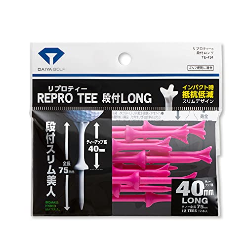 段付ロング(全長75mm)ピンク/段付ロング/TE-434・パッケージ個数:1・原産国:日本・全長：75mm・ティーアップ高さ：40mm・入り数：12本入り・性別:男性/女性段付きでいつも同じ高さでティーアップ トウモロコシ由来のバイオマス...