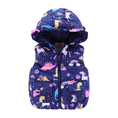 カジュアルユニコーン-ネイビー/100/-・Size:100Color:ユニコーン-ネイビー・【軽量】柔らかくて動きやすいキッズ中綿ベストが登場！・【素材】保温性に優れた中綿入りで、裏地はポリエステル素材を使用しております。・【帽子】フリル...