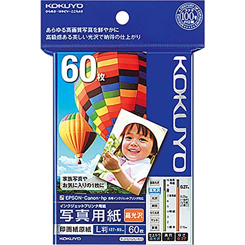 60枚透明/L判/-・Size:L判Style:60枚・パッケージ個数:1・【用紙寸法】 127×89mm・【サイズ】L 【枚数】60枚・【紙厚(坪量・厚み)】 260g/m2・0.27mm●写真画像を美しく再現するインクジェットプリンタ用...