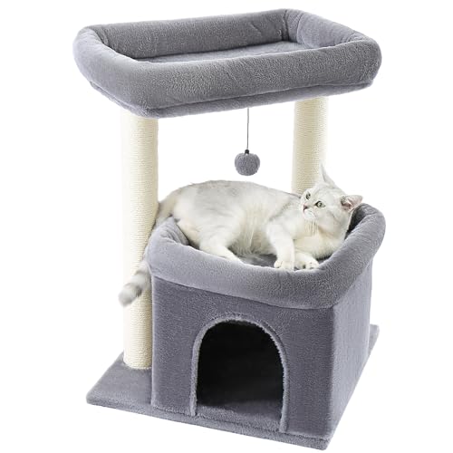 コンテンポラリーグレー/48×48×65cm/AMT0028GY・Color:グレーSize:48×48×65cm・【サイズ】48×48×65cm、6.9kg・【広いベッドが二つ！】トップベッドは内寸48×30cmもありますので、大型猫ちゃ...