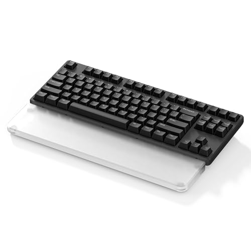 透明/87キー用/-・Size:87キー用・【しっかりしたサーポート】キーボード アームレストは手首をしっかりとサーポートします。手首を乗せると心地よい感触が伝わります。キーボードのタイピング操作や長時間のPC作業で疲れを軽減します。幅広い...