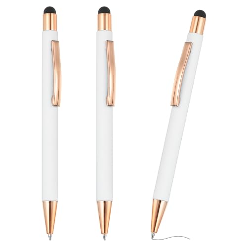 ホワイト/-/-・カラー: ホワイト; 素材: メタル; ペン先サイズ: 1mm; 長さ: 138mm; 本体直径: 10mm; パッキングリスト: スタイラス先端付きインクペン 3本・利点: 当社のスタイラス付きペンは、片側に黒インクボー...