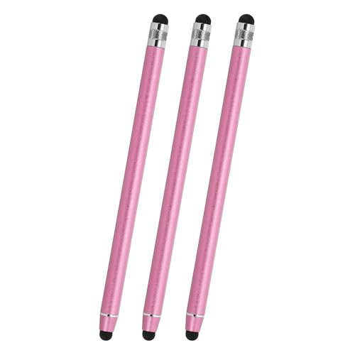 ピンク/-/-・Color:ピンク・色：ピンク;素材：アルミニウム、ゴム;長さ：142 mm / 5.5;直径：8 mm / 0.3;パッケージ内容：3本 x スタイラスペン; なし・信頼性の高い素材：タッチスクリーン用スタイラスペンは高感...
