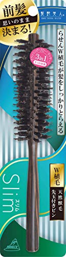 ブラック/-/-・パッケージ個数:1・サイズ：20.8×4cm獣毛+ナイロン毛 スリムロールブラシ
