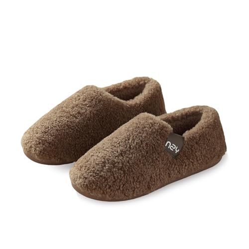 カジュアルコーヒー・かかとあり/24.0~24.5 cm/スリッパ・Color:コーヒー・かかとありSize:24.0~24.5 cm・【包み込む暖かさでいつもあったか・4色選べる】AOYのスリッパ 冬用はふわふわの柔らかい素材を使用してお...